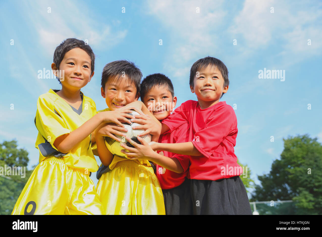 Japanese kids playing soccer Stock Photo - Alamy