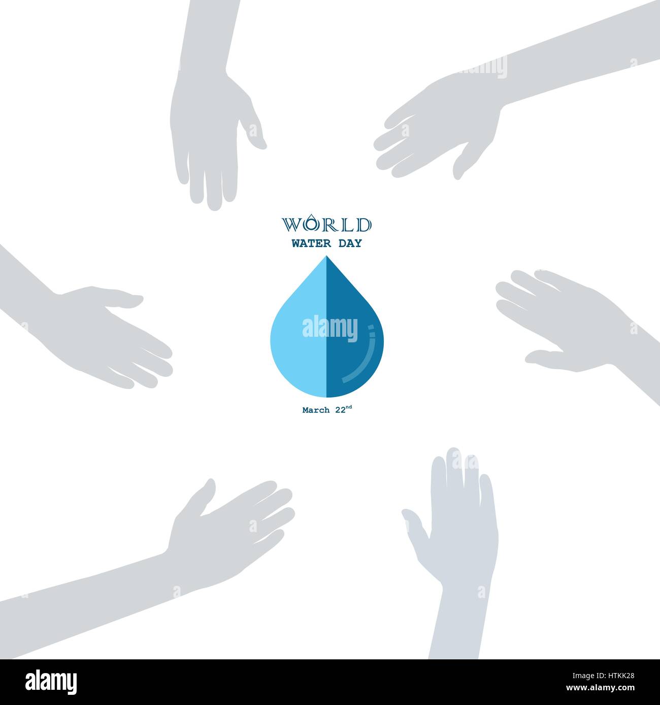 Water drop with human hand icon vector logo design template.World Water ...
