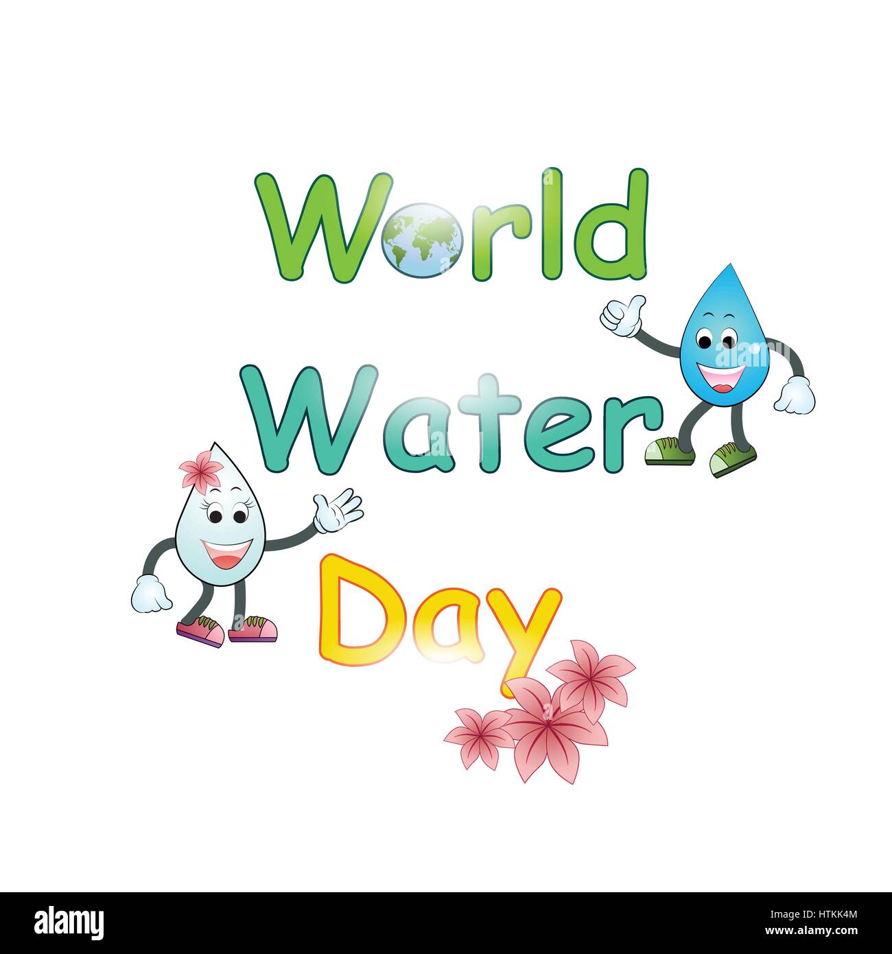 World water day illustration cartoon design.Water cartoon mascot ...