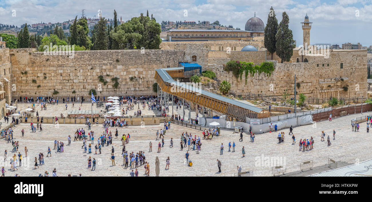Western Wall and Mughrabi Bridge Jerusalem Stock Photo - Alamy