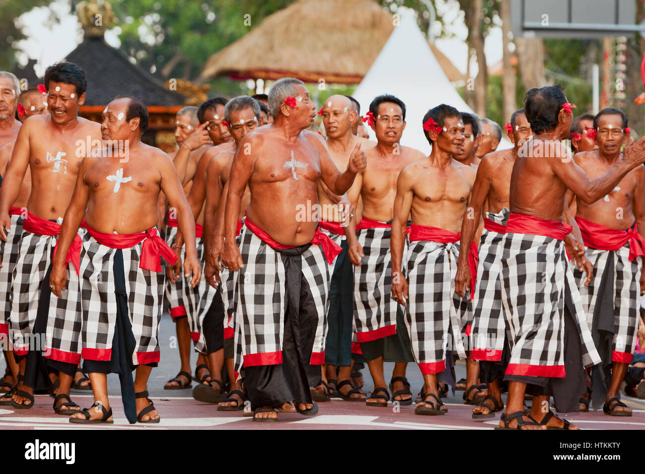 DENPASAR, BALI ISLAND, INDONESIA - JUNE 11, 2016: Group of Balinese ...