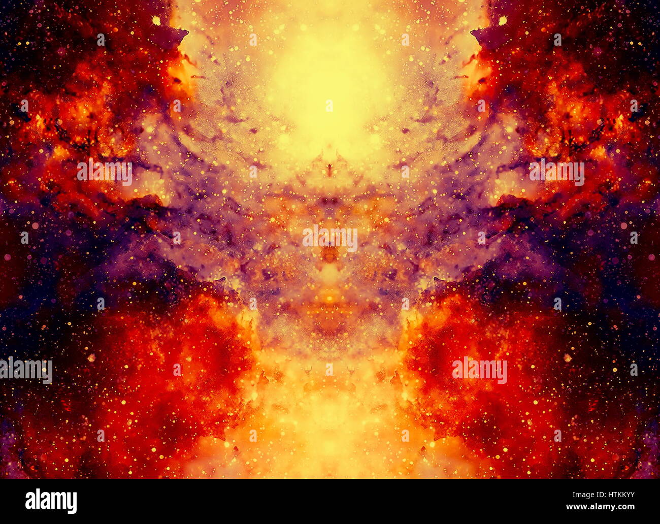 Cosmic space and stars, color cosmic abstract background. Fire effect ...