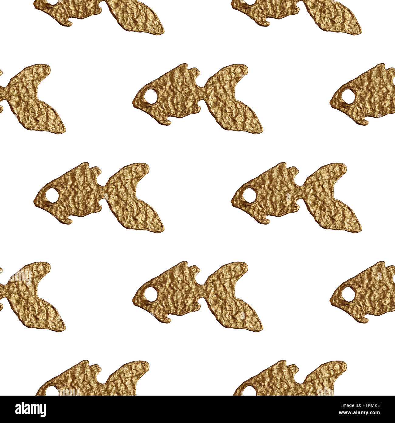 Gold fishes seamless pattern. Hand painted glittering sea background ...