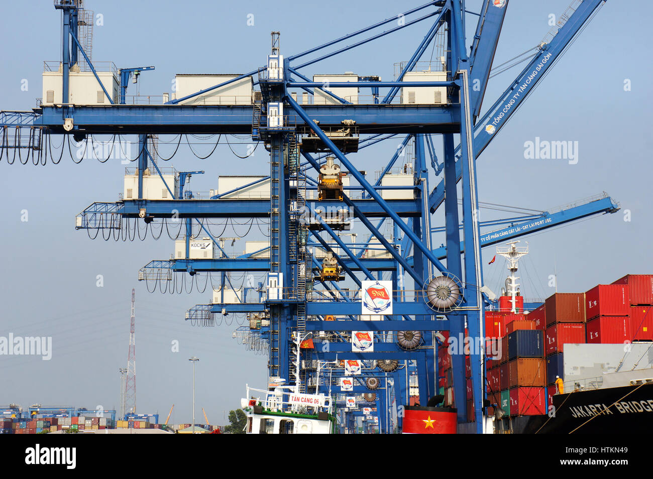 Transportation for export, import at Cat Lai port on Sai Gon river ...