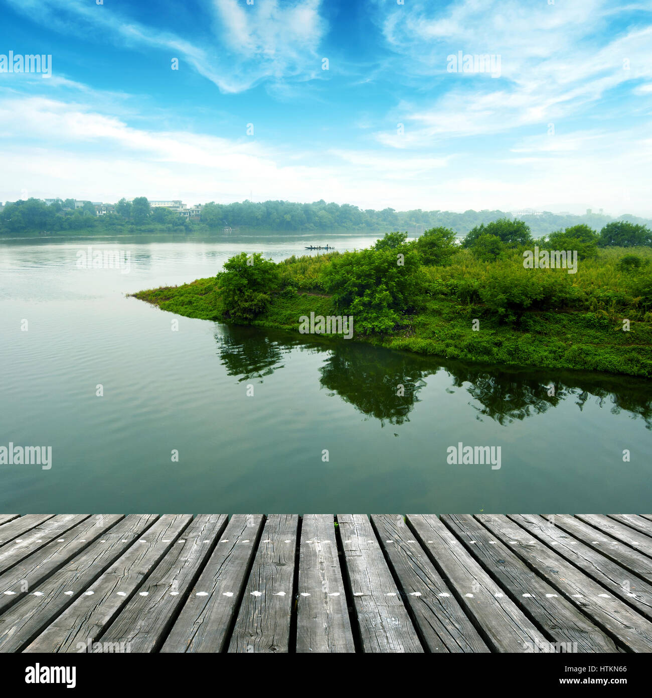 The wooden structure of the small river Platform Stock Photo - Alamy