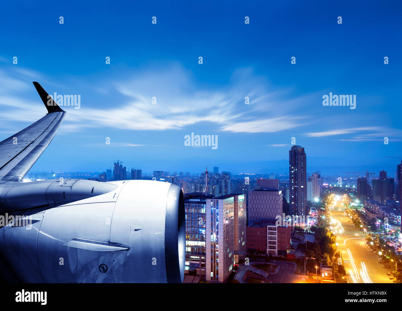 Aerial view of city night Stock Photo - Alamy