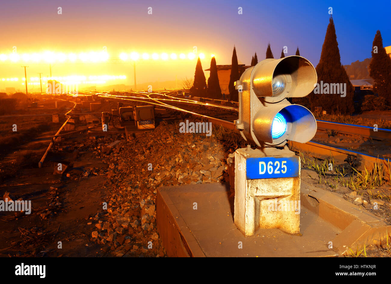 Traffic light in railroad Stock Photo - Alamy