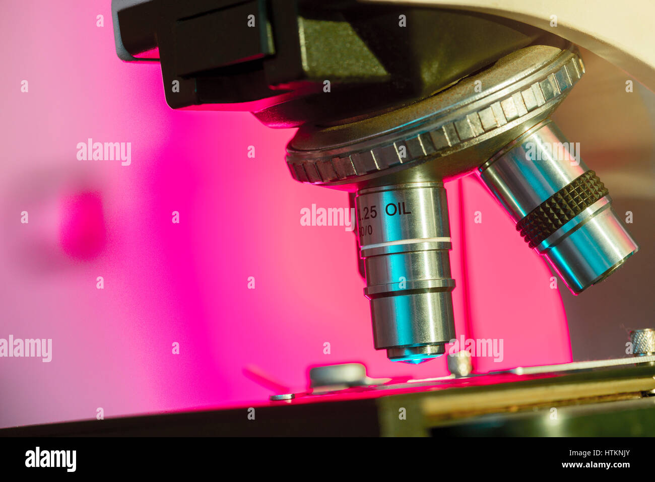 Medical Laboratory Microscope. Scientific Research Background, Magenta ...