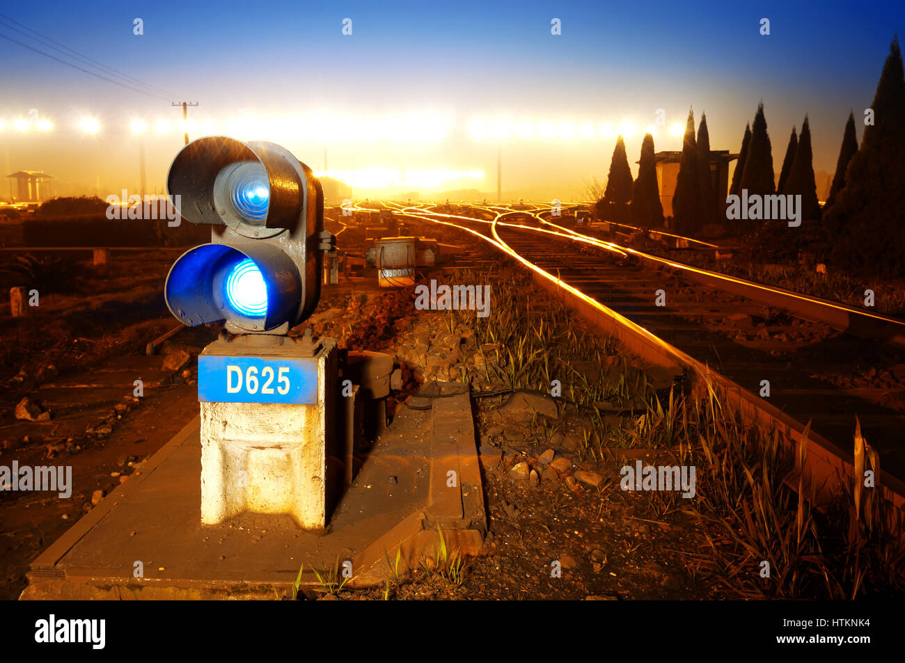 Traffic light in railroad Stock Photo - Alamy