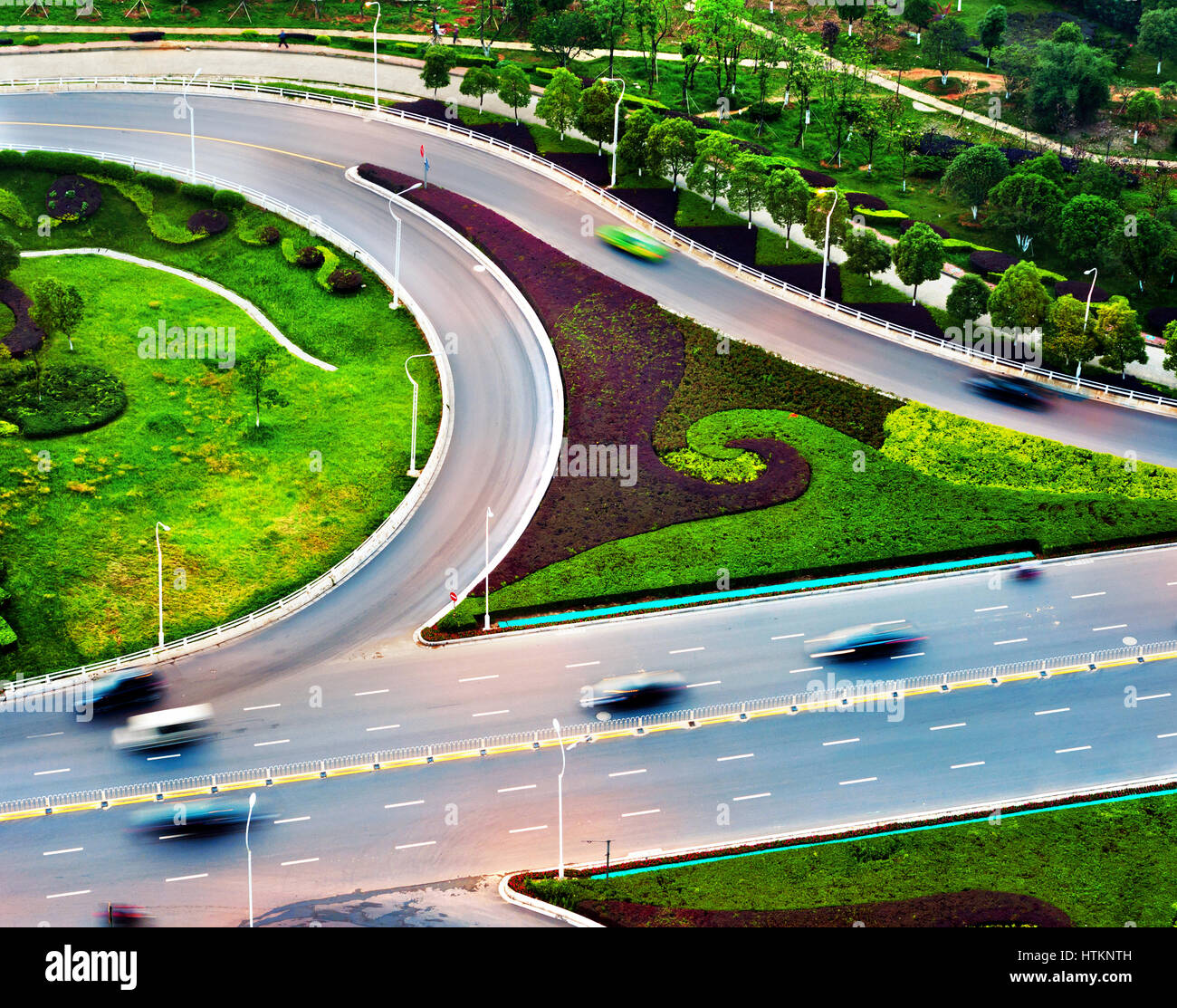 Aerial view of the Stack Interchange Stock Photo - Alamy