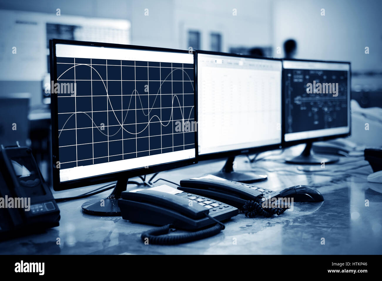 Modern plant control room and computer monitors Stock Photo - Alamy