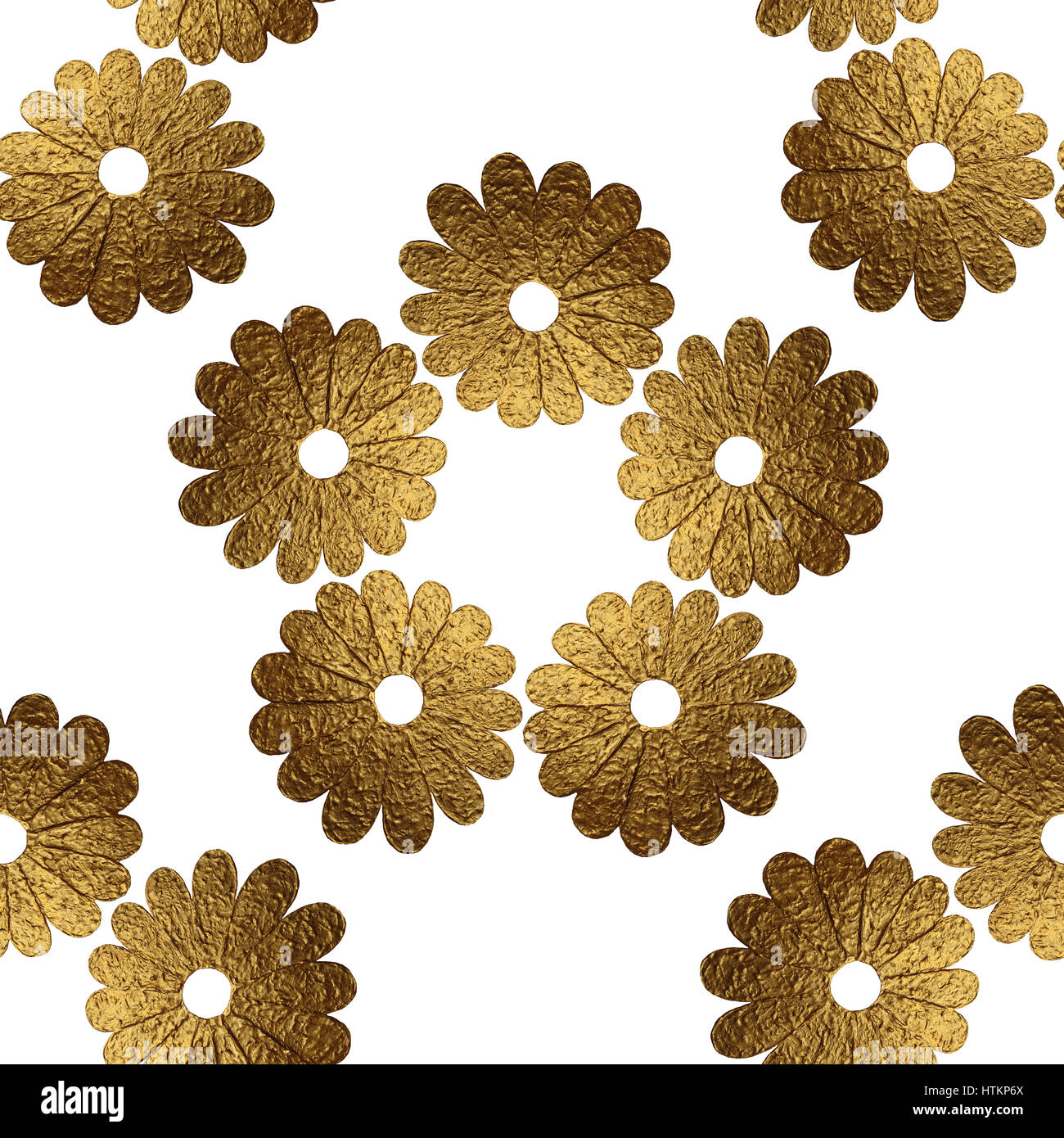 Gold abstract flowers pattern. Hand painted floral background. Nature ...