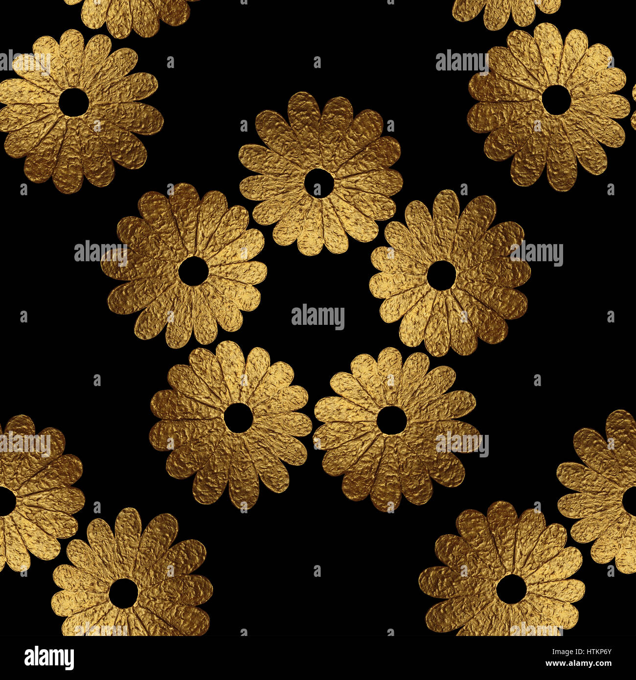 Gold abstract flowers pattern. Hand painted floral background. Nature ...
