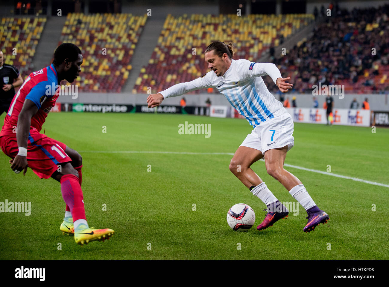 October 20, 2016: Adrian Winter #7 of FC Zurich R and Sulley Muniru #11 ...