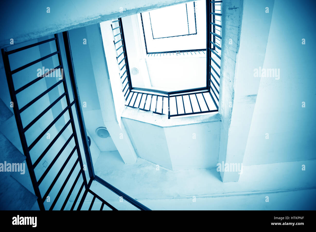 Rotation of the stairs, shooting angle of elevation, there is sense of ...