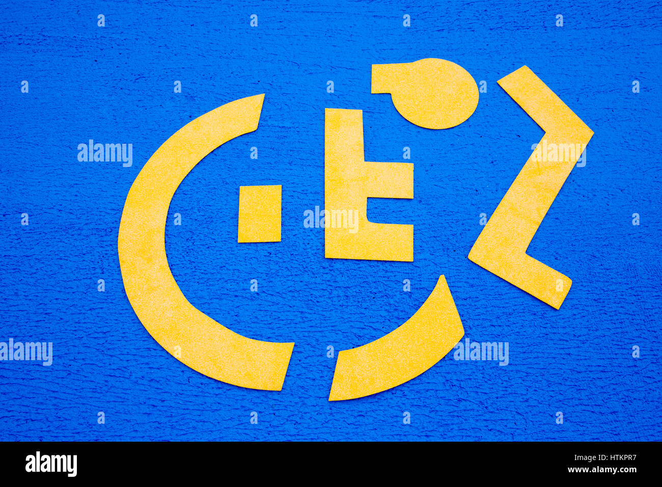 Broken wheelchair symbol Stock Photo - Alamy