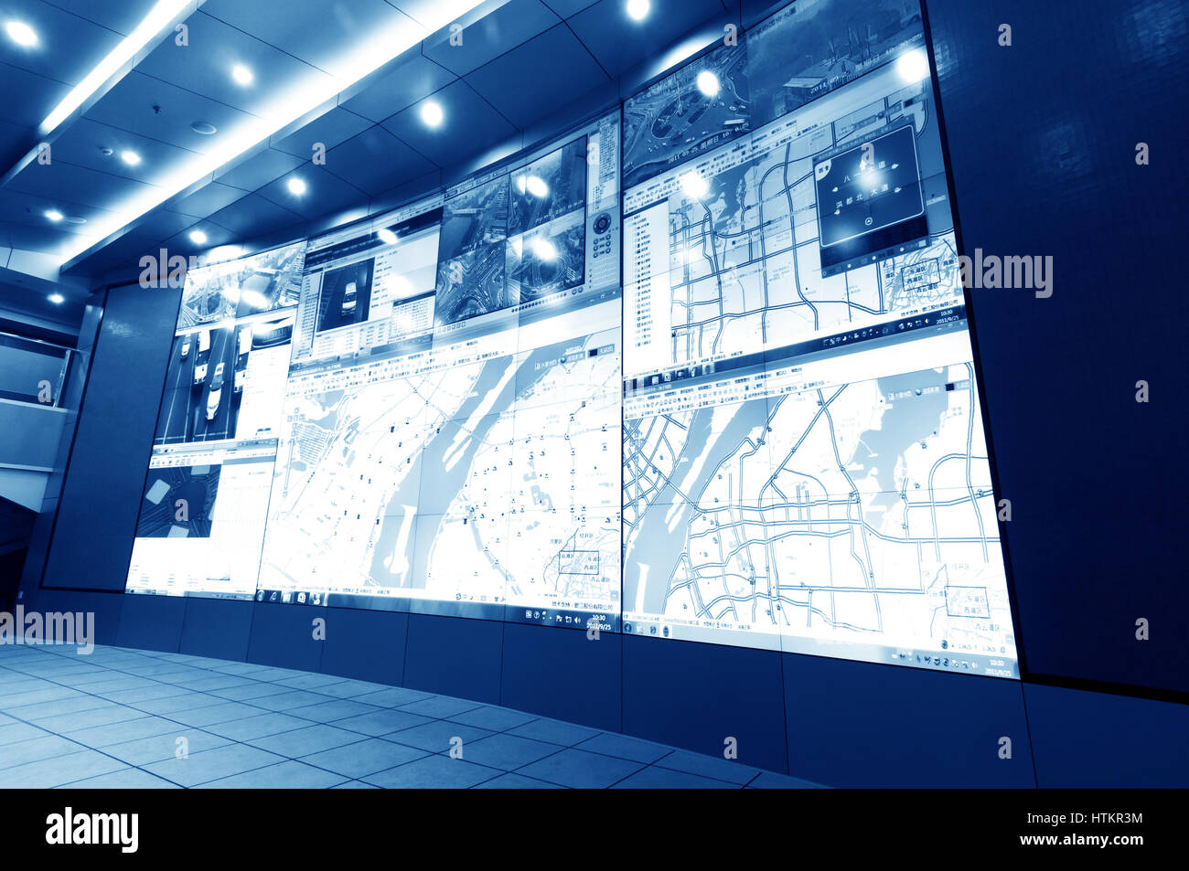 Urban traffic command center on the big screen Stock Photo - Alamy