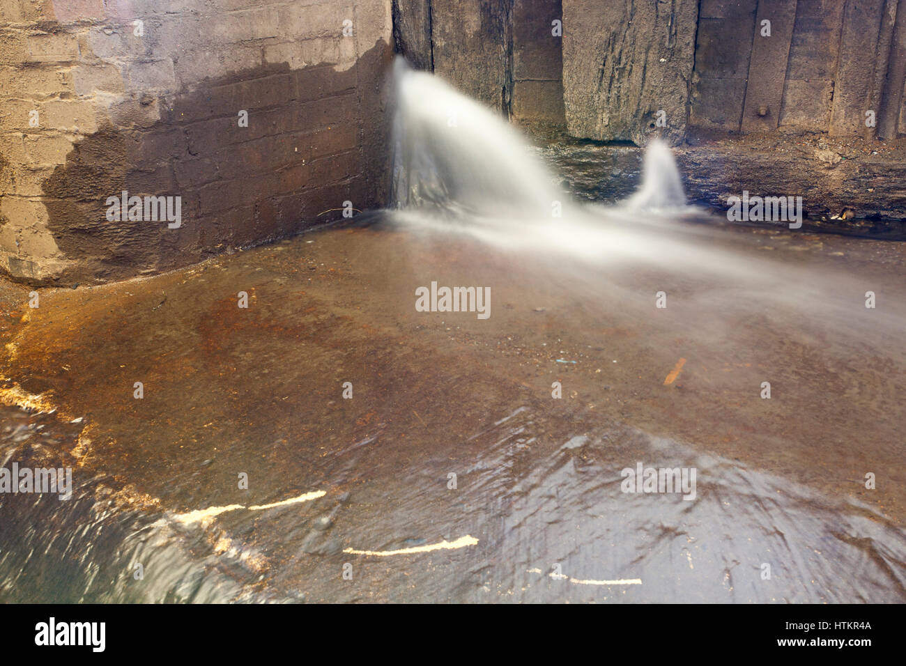 water leak on a lock gate Stock Photo - Alamy