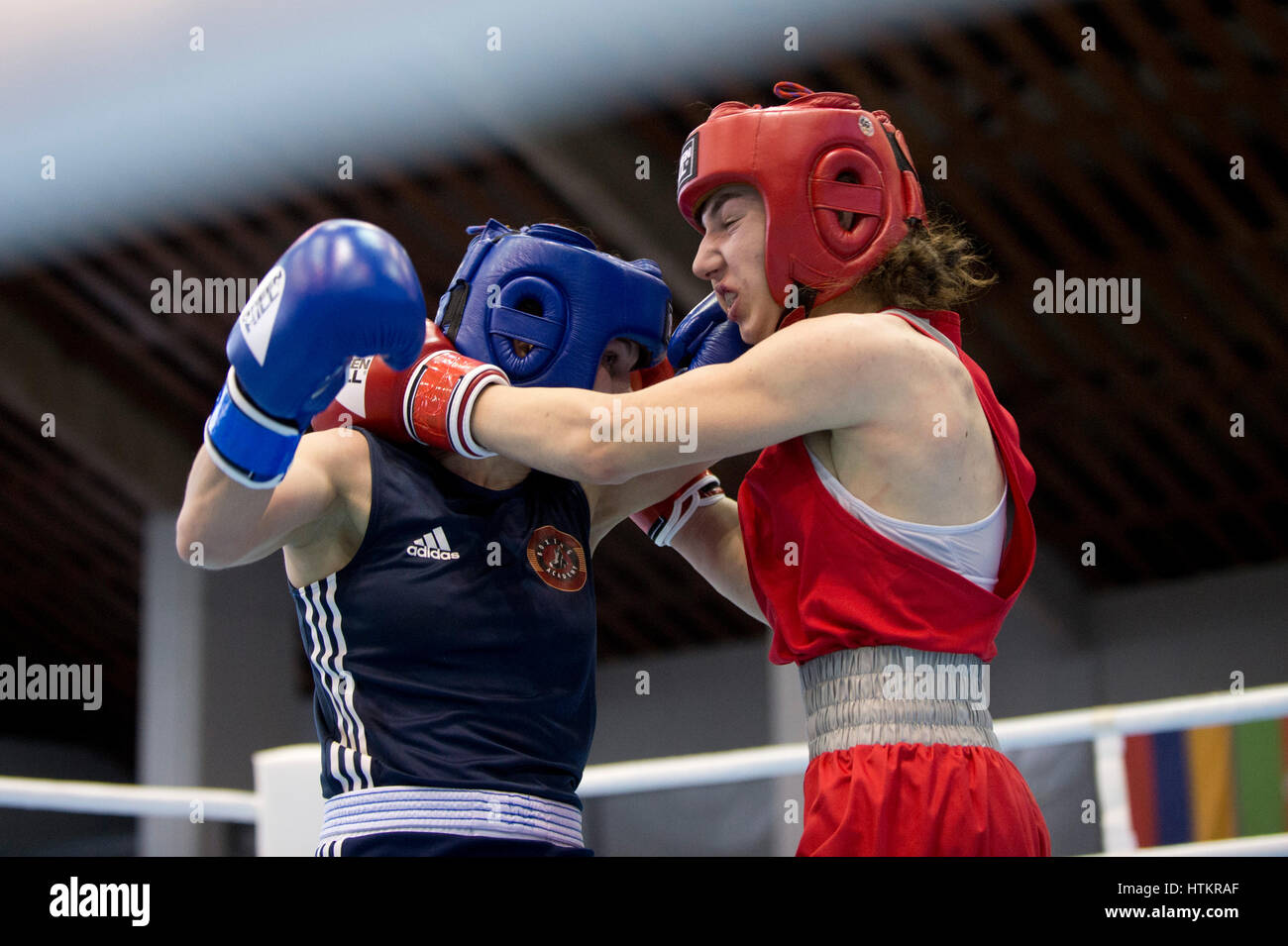 November 17, 2016: Netherland's Alicia Holzken (BLUE) during the EUBC ...
