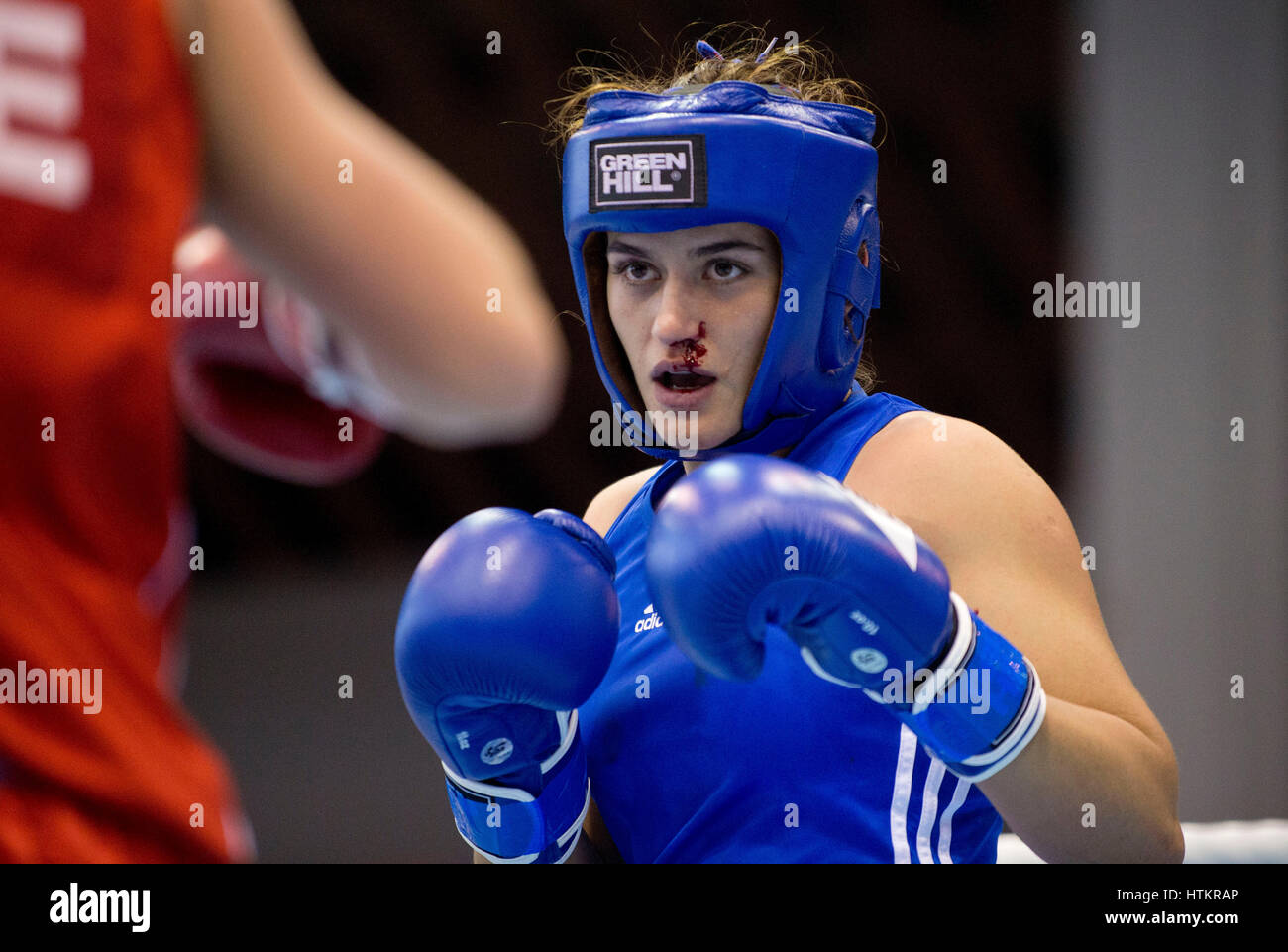 November 17, 2016: Turkey's Esra Yildiz (BLUE) during the EUBC European ...
