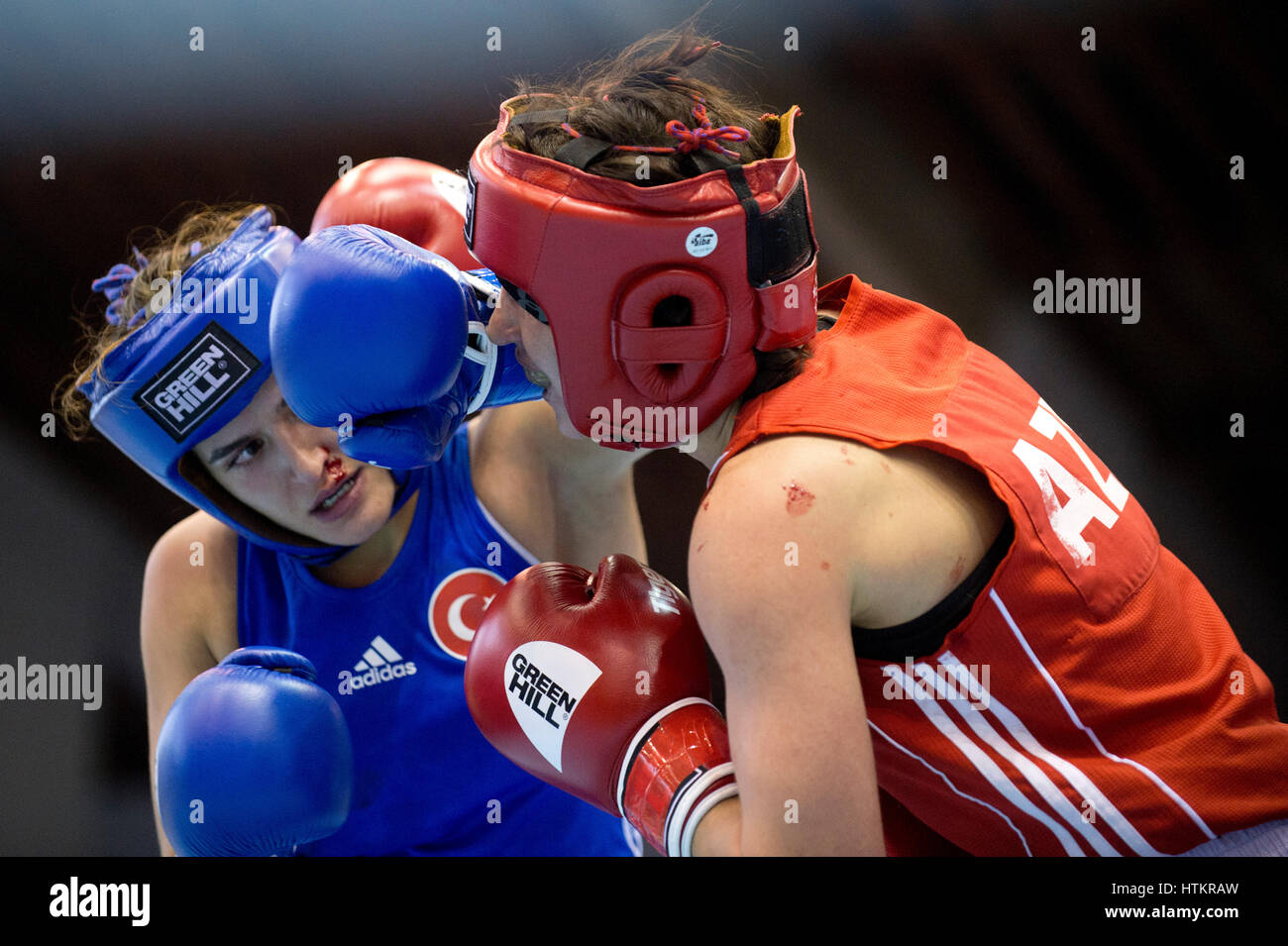 November 17, 2016: Turkey's Esra Yildiz (BLUE) during the EUBC European ...