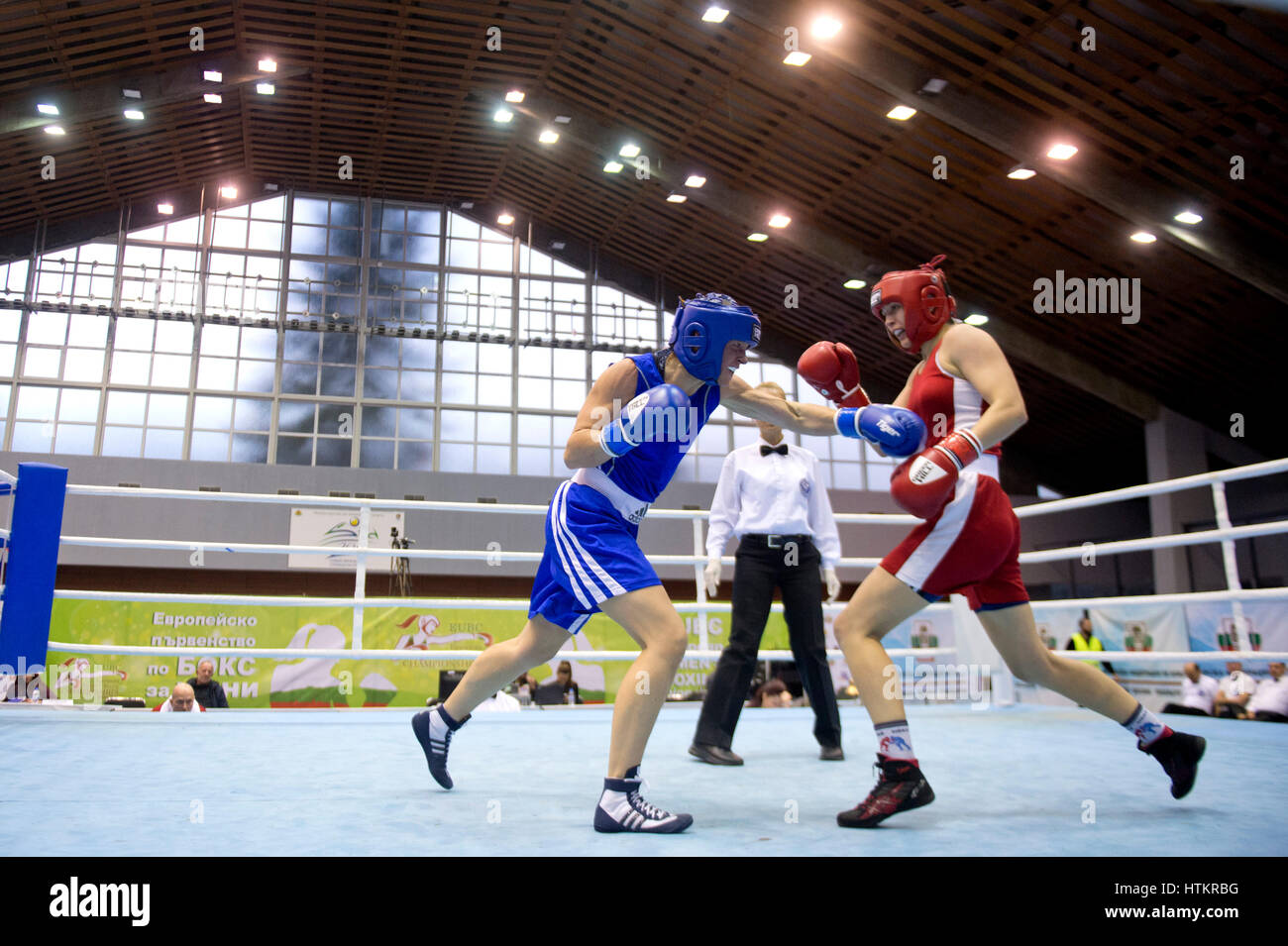November 17, 2016: Denmark's Yvonne Rasmussen (BLUE) during the EUBC ...