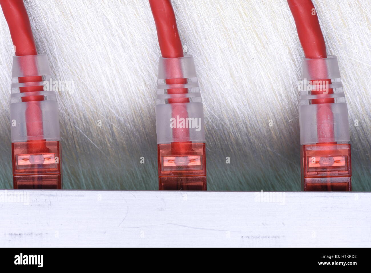 Technology Devices Network Switch Board with Ethernet Cables Stock ...