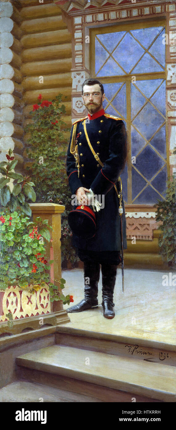 Portrait of Nikolay II of Russia by I.Repin 1896 Stock Photo - Alamy