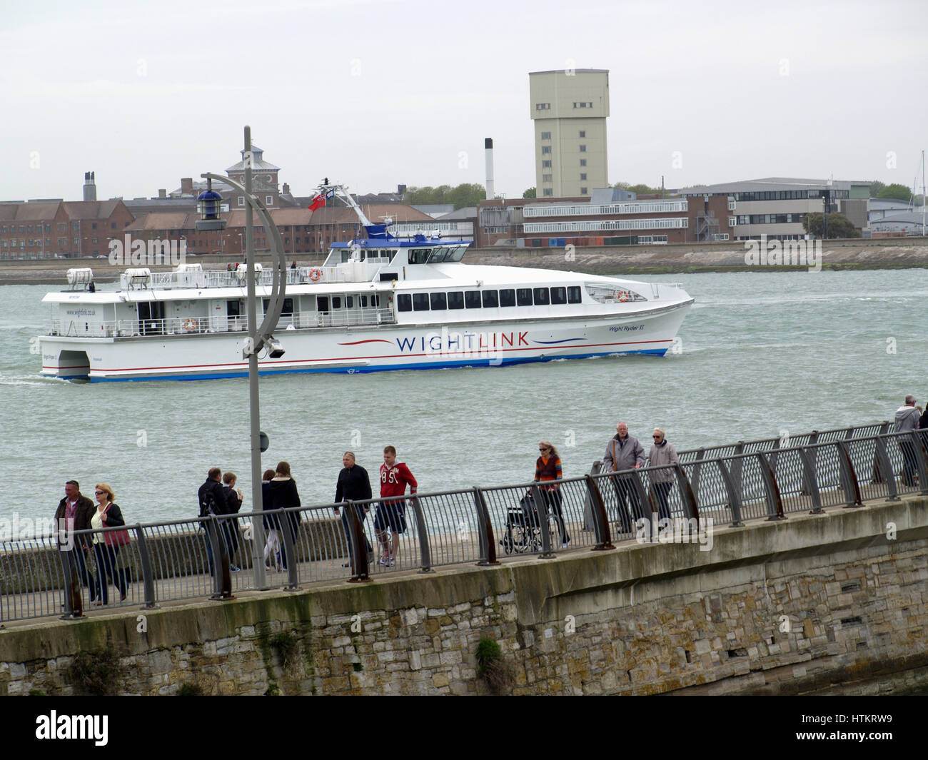 Wightlink high speed catermaran Wight Ryder 2 arriving at Southsea Sea ...