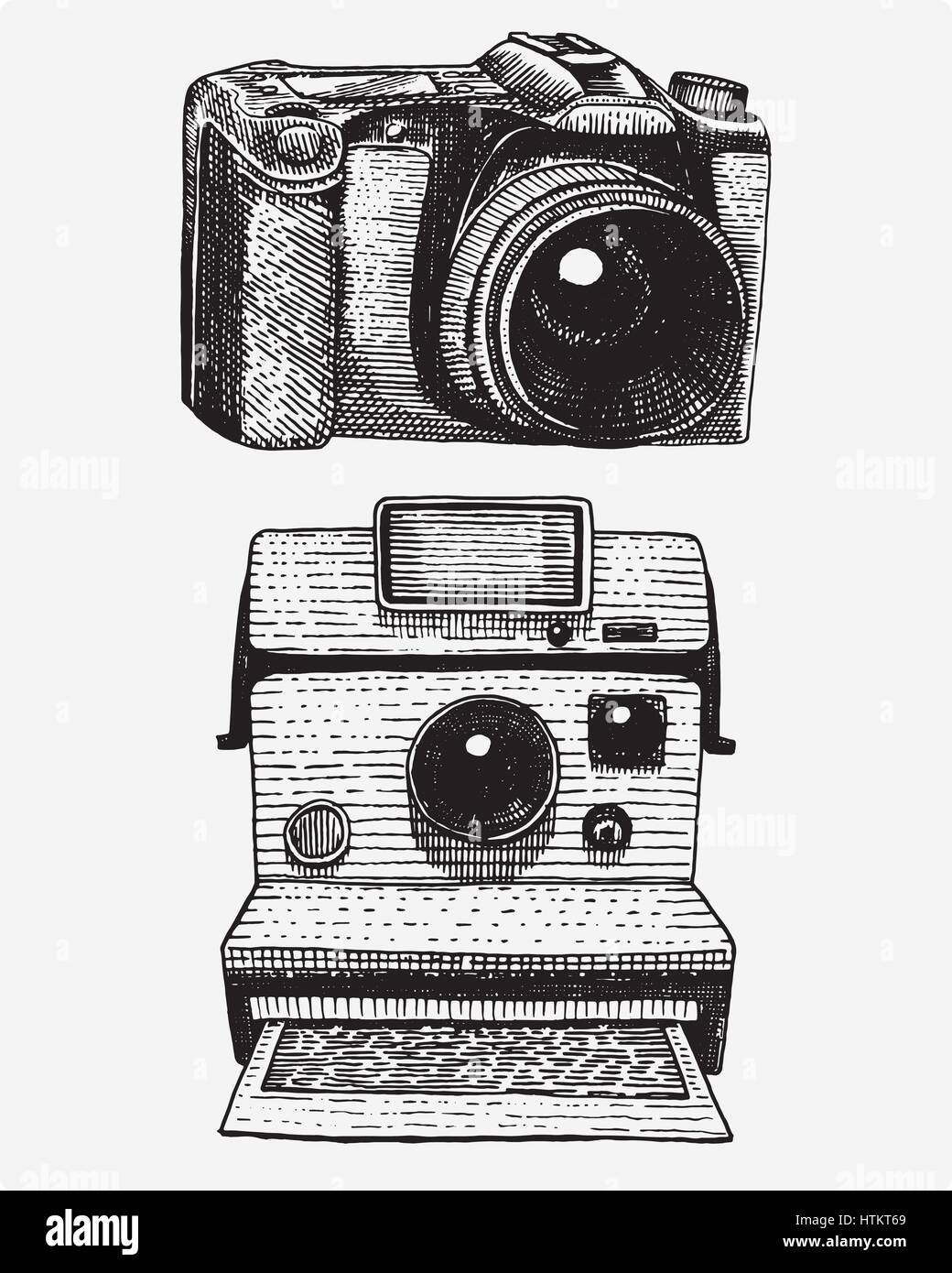 Vintage Photography Cameras Drawing