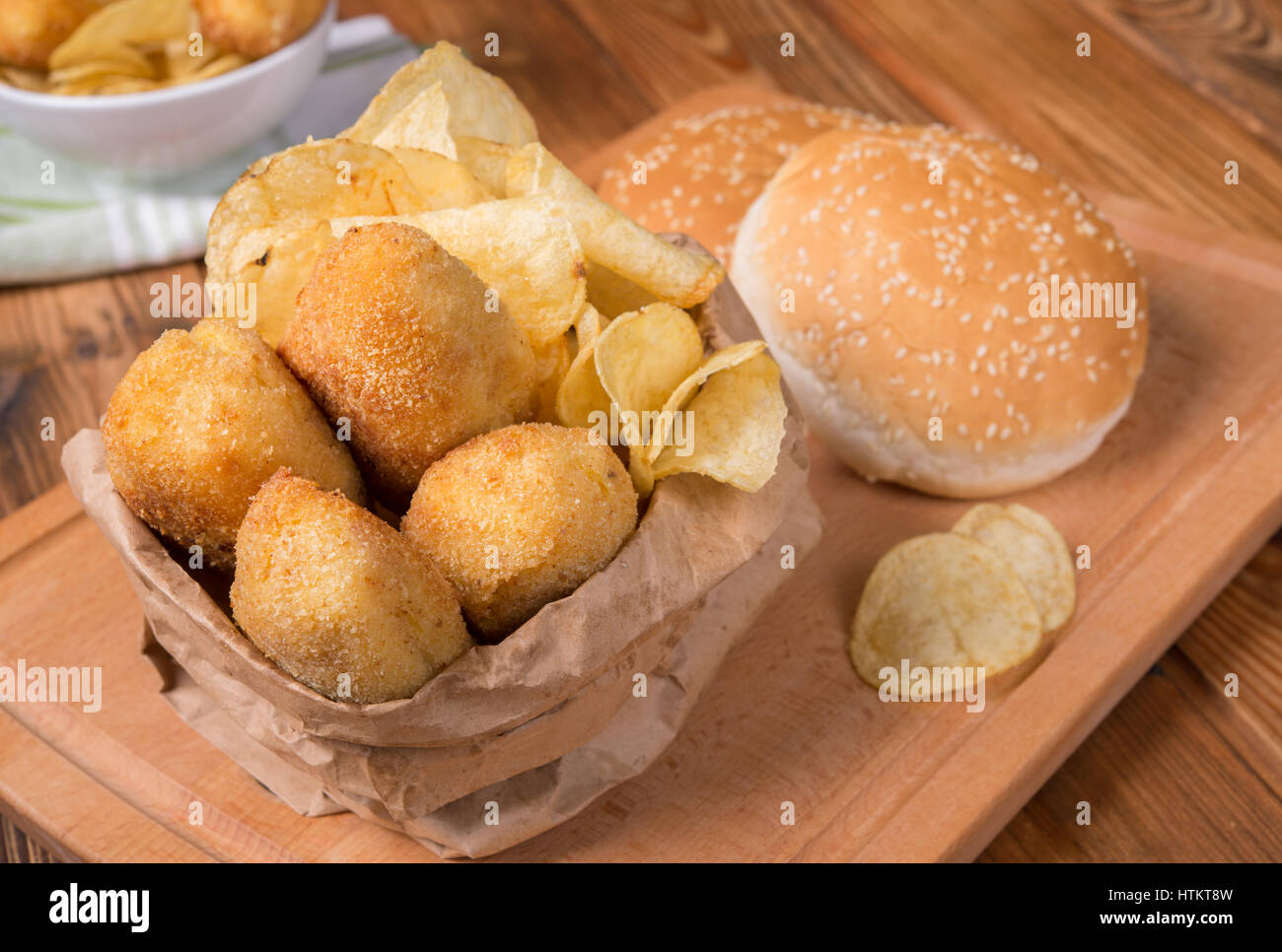 typical neapolitan food potato croquettes fried made with mozzarella ...