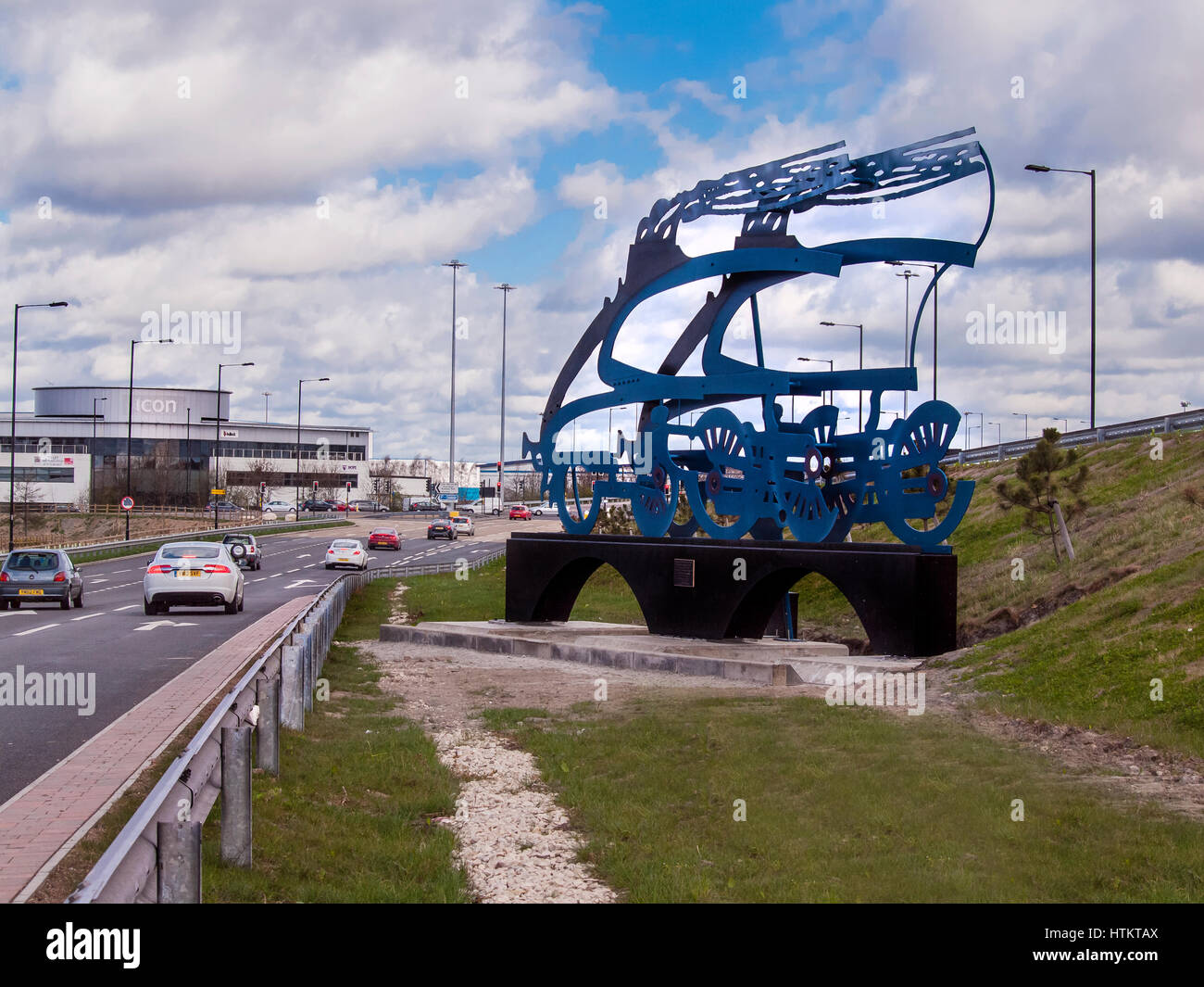 Mallard Sculpture, White Rose Way, Doncaster Stock Photo - Alamy