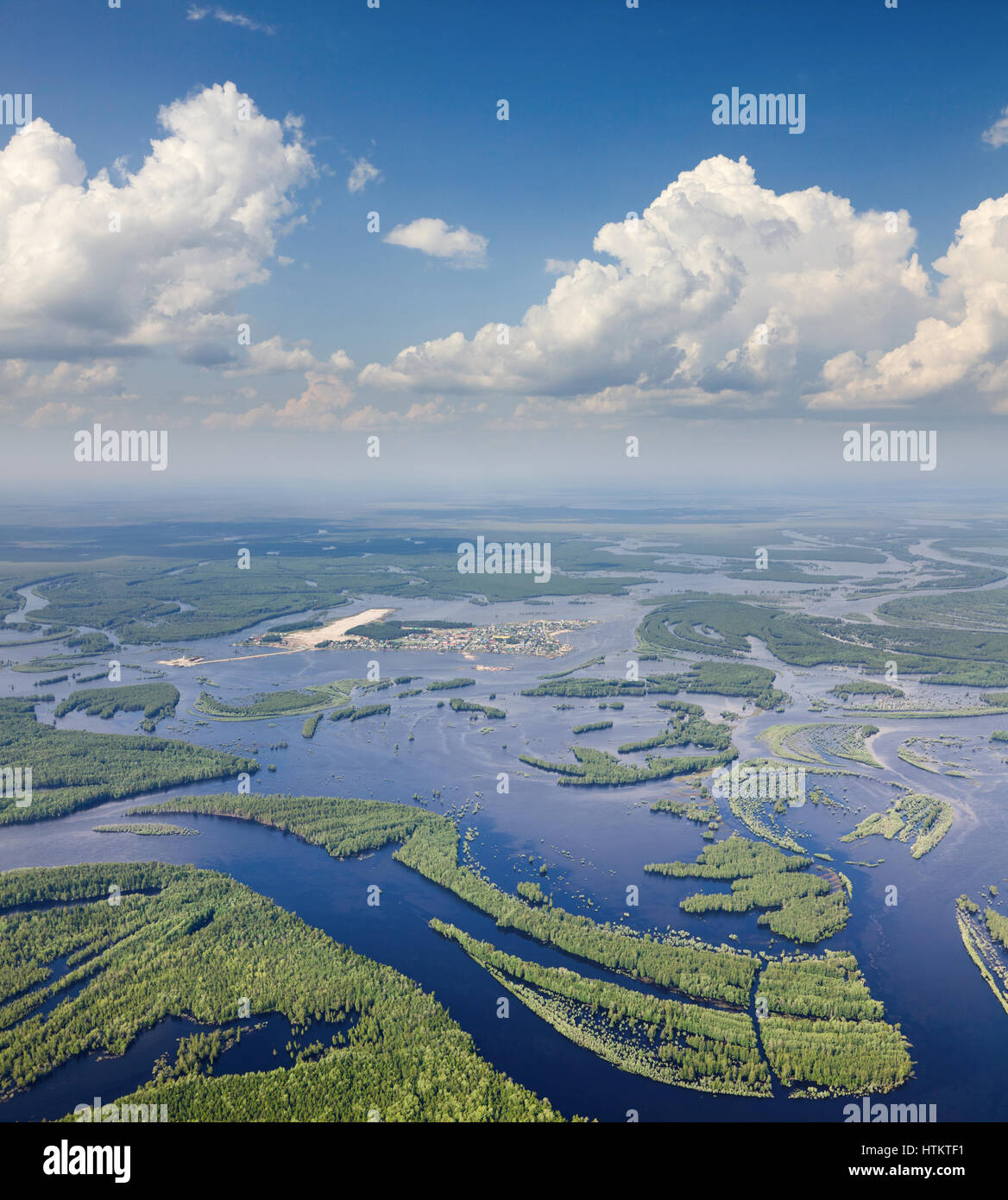 Forest river in spring, top view Stock Photo - Alamy
