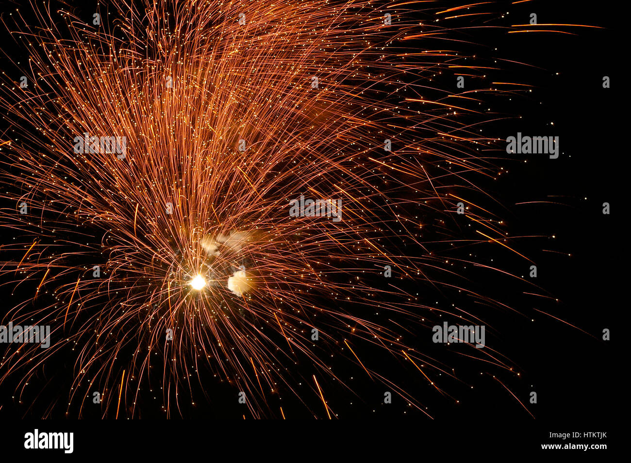 Beautiful firework at night Stock Photo - Alamy
