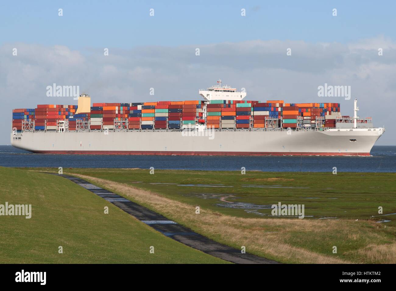 ultra large container vessel shipping on the river Elbe Stock Photo - Alamy