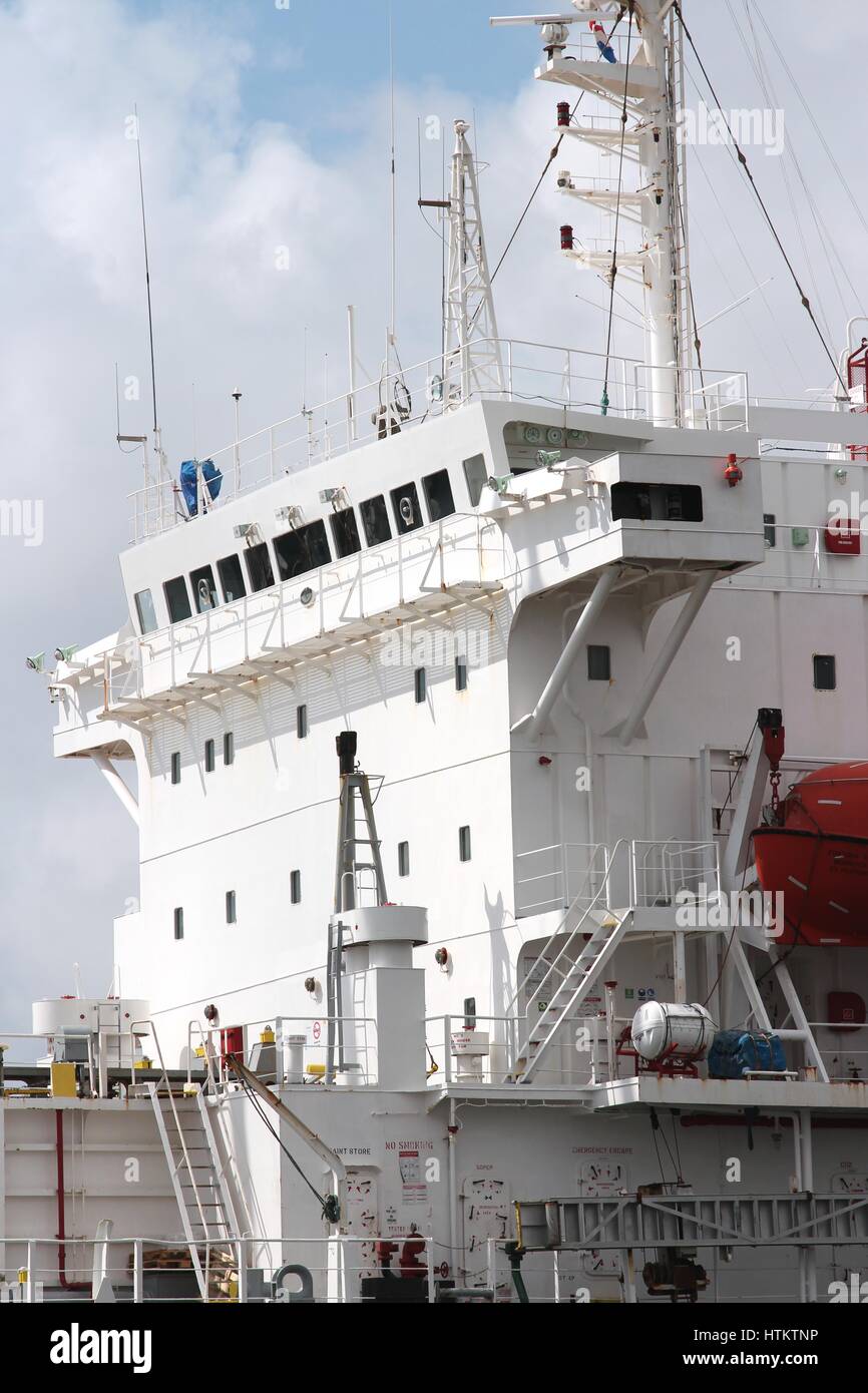 superstructure of oceangoing cargo ship Stock Photo - Alamy