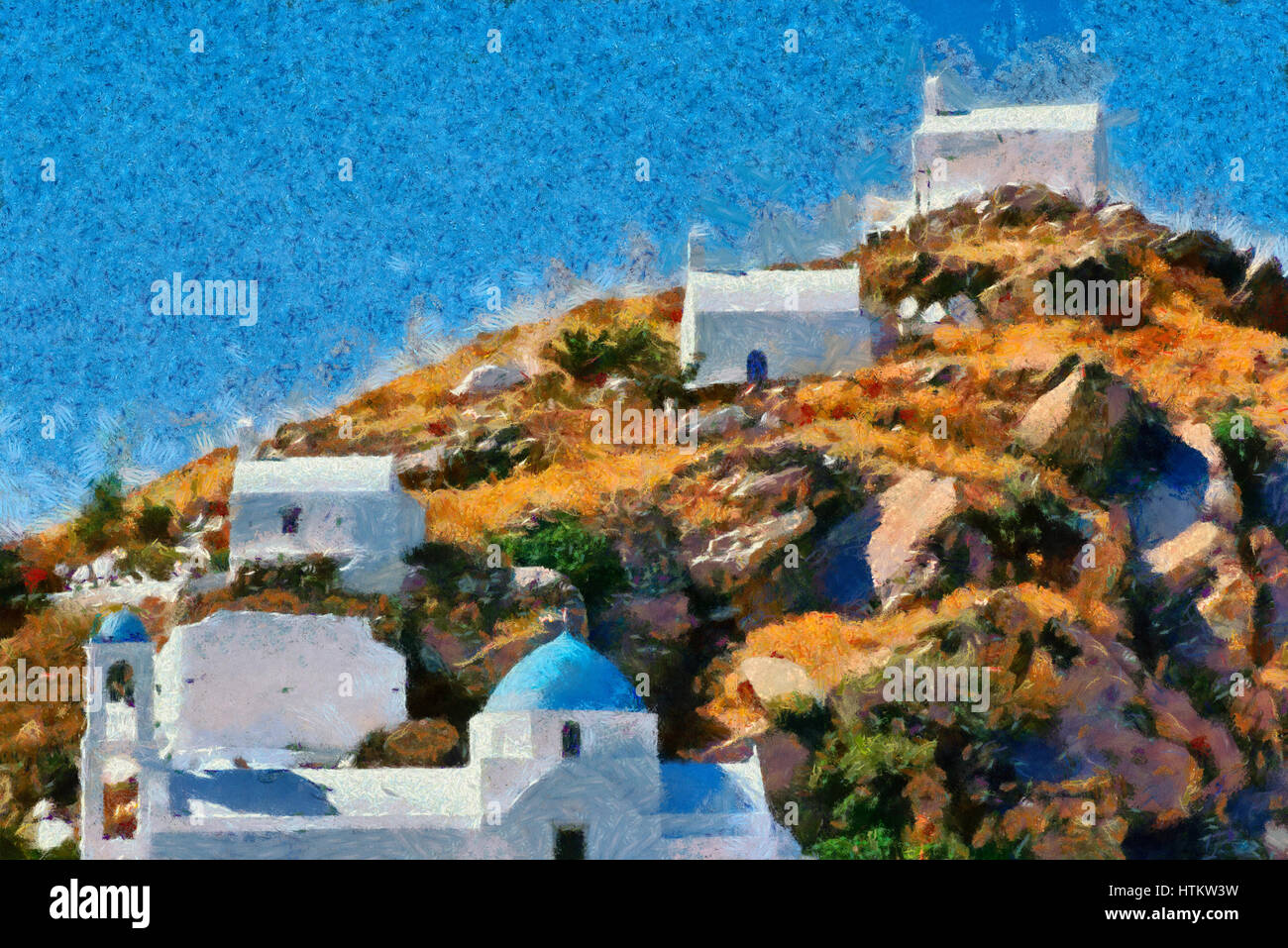 The top of Ios town, Ios island, Greece Stock Photo - Alamy