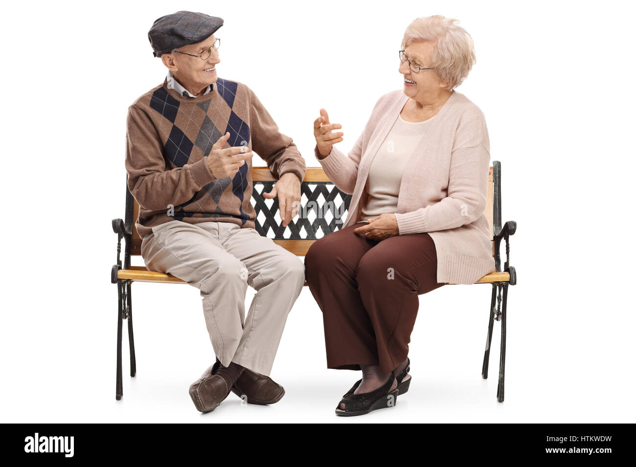 Happy to chat bench Cut Out Stock Images & Pictures - Alamy