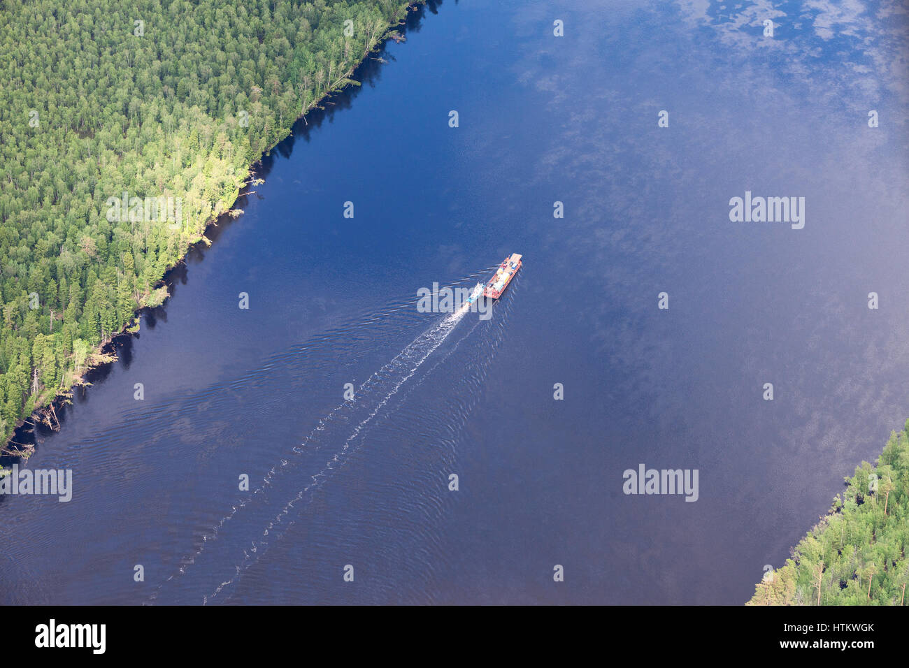 River spring aerial view hi-res stock photography and images - Alamy