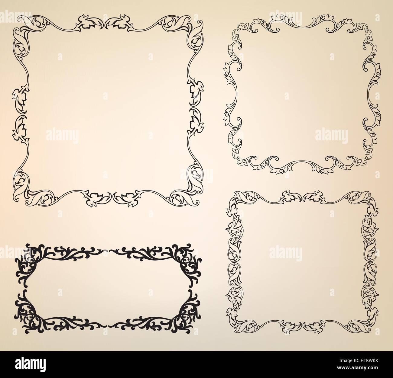 Foliate scroll borders hi-res stock photography and images - Alamy