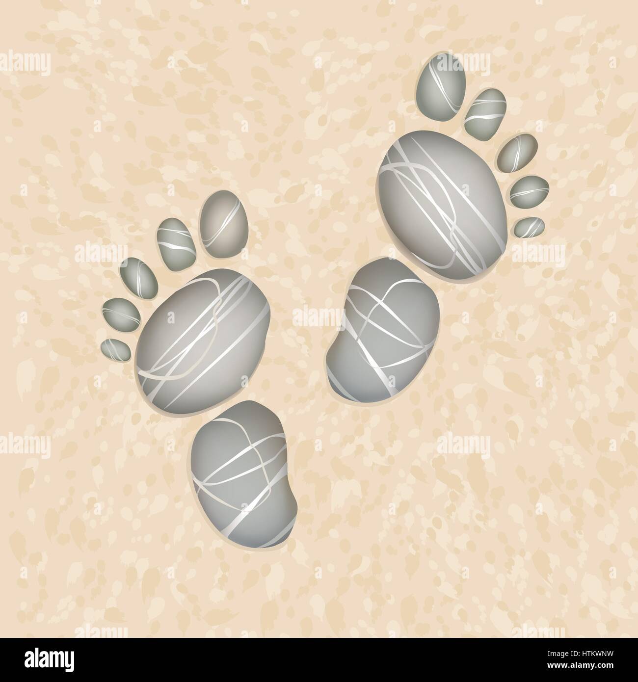 Foot step pebble stone. Summer holiday beach background Stock Vector ...
