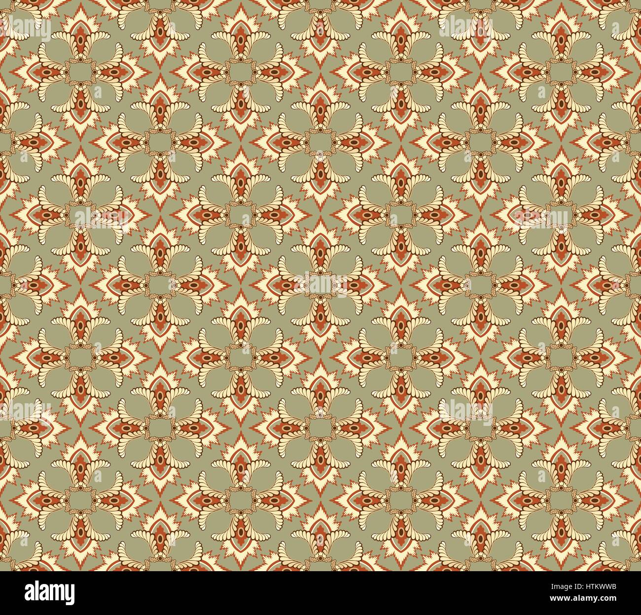Seamless flower pattern Abstract floral ornament. Oriental fabric ...