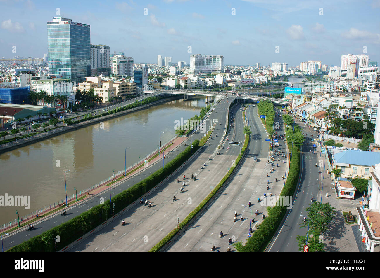 HO CHI MINH CITY, VIET NAM- AUG 11: Development of infrastructure with ...