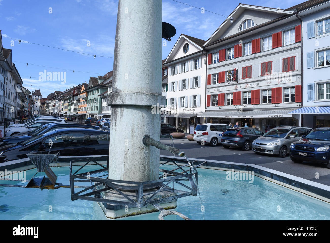 Willisau, Switzerland - 4 March 2017: people walking in front of ...