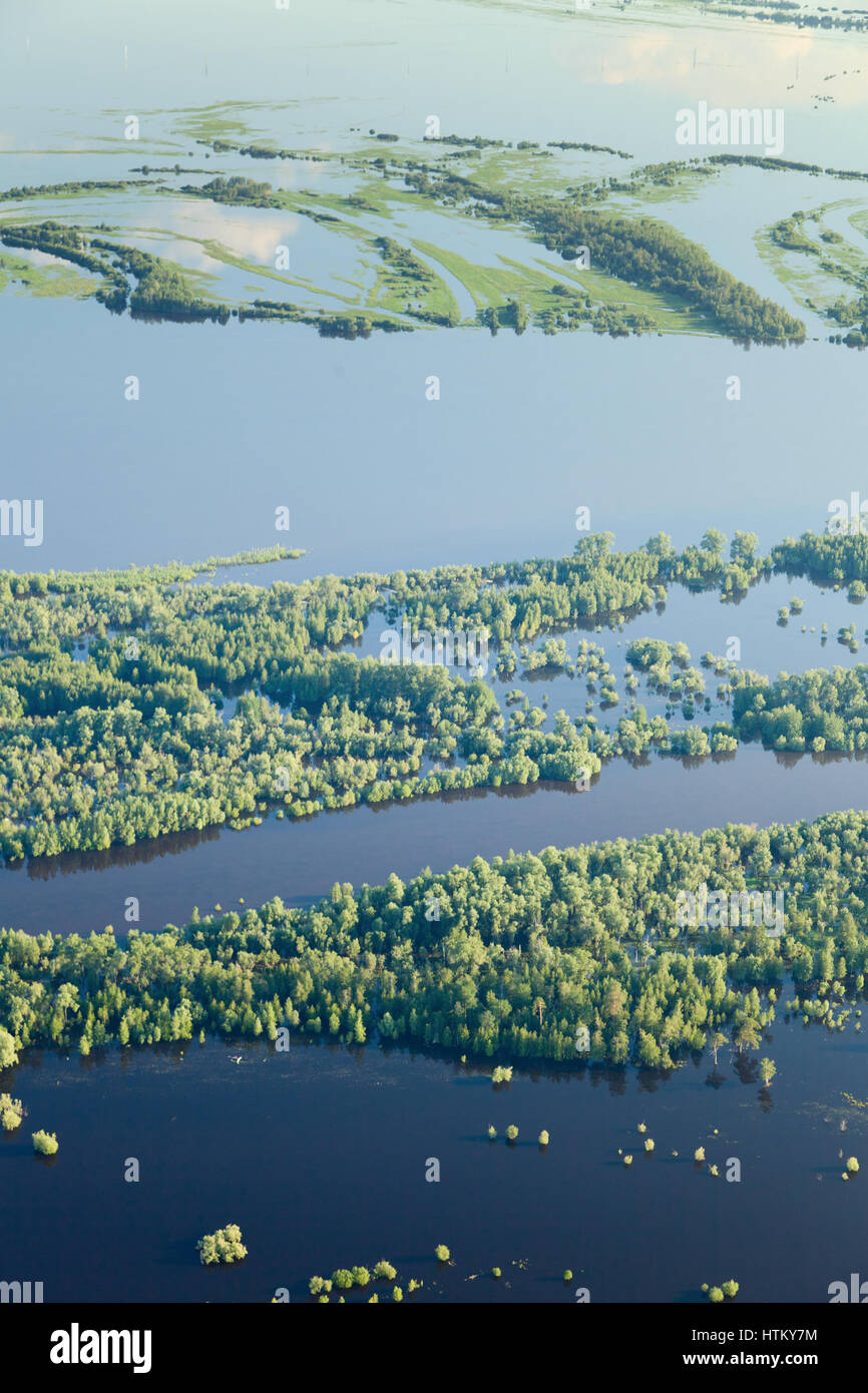 Flooded terrain in lowlend of Great river Stock Photo - Alamy