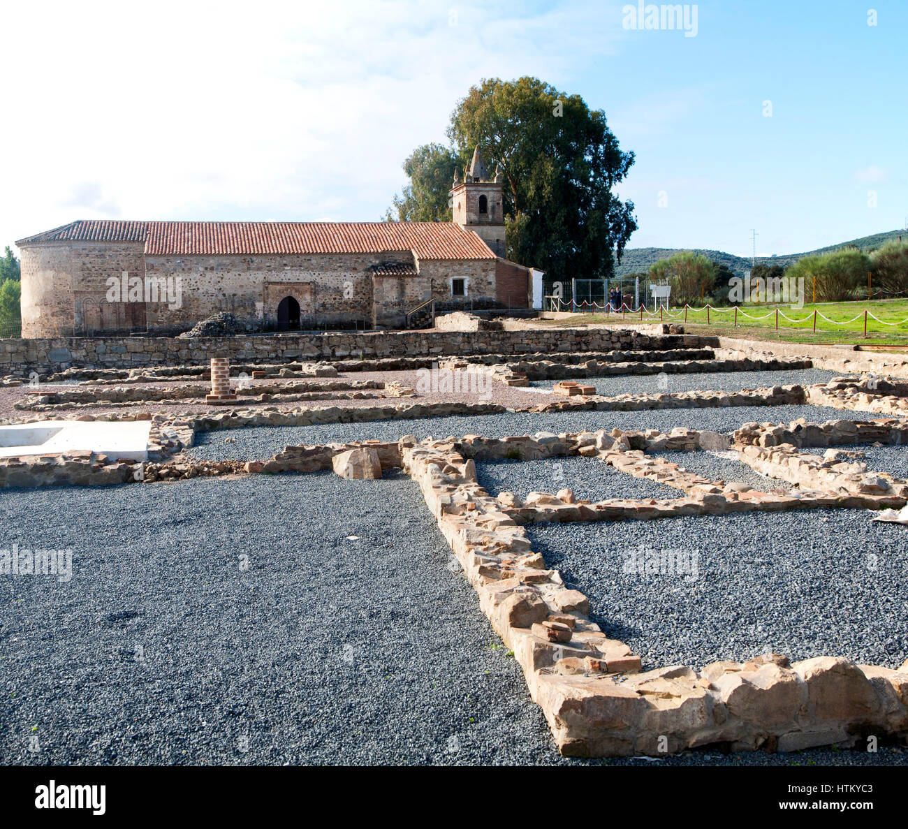 Excavated Roman town of Turobrigo and Ermita de San Mames at Aroche ...