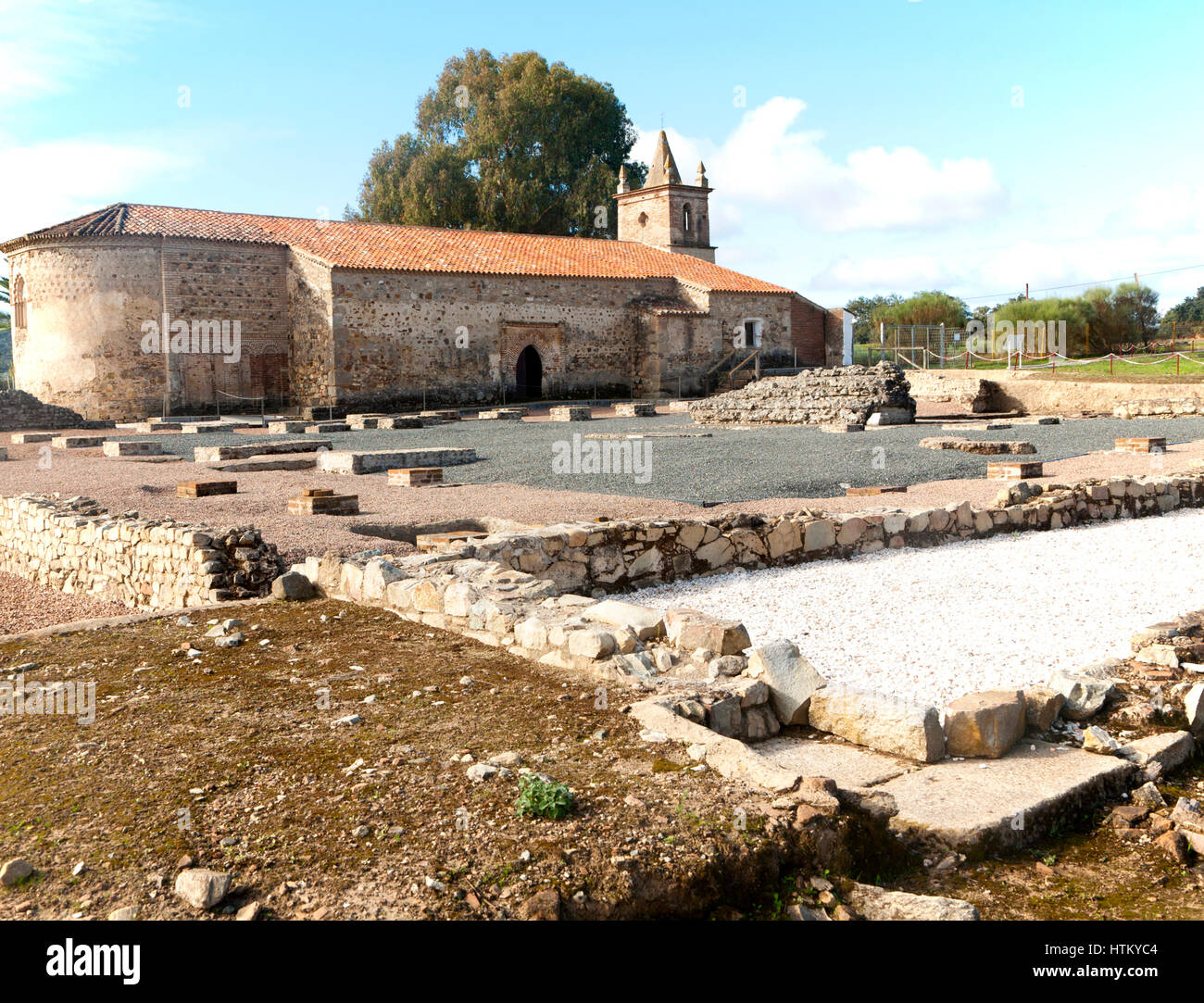 Excavated Roman town of Turobrigo and Ermita de San Mames at Aroche ...