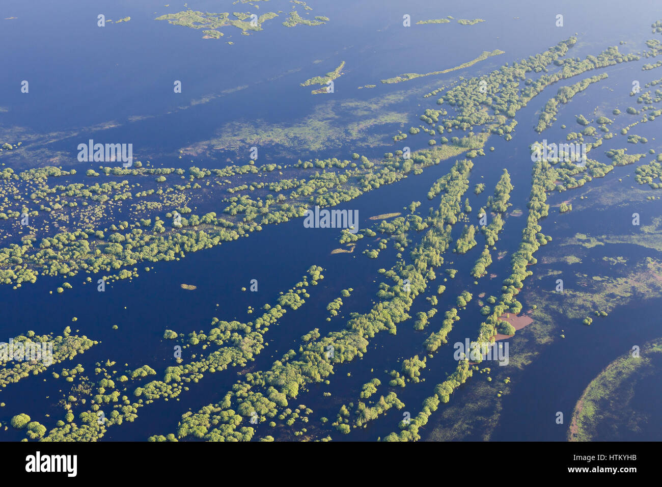Flooding terrain, top view Stock Photo - Alamy