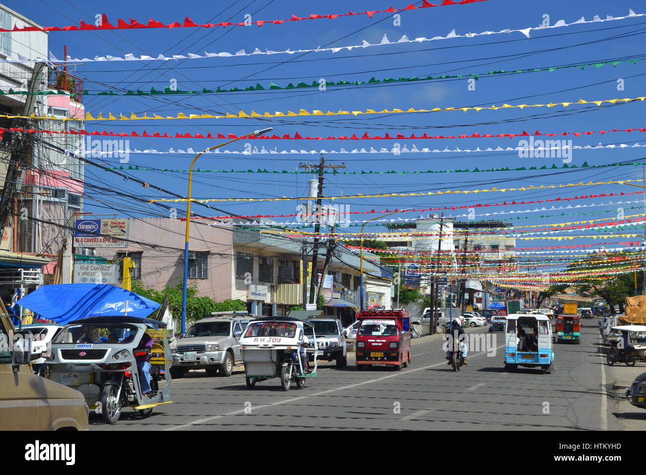 Street in Puerto Princesa, capital of Palawan island in Philippines is ...