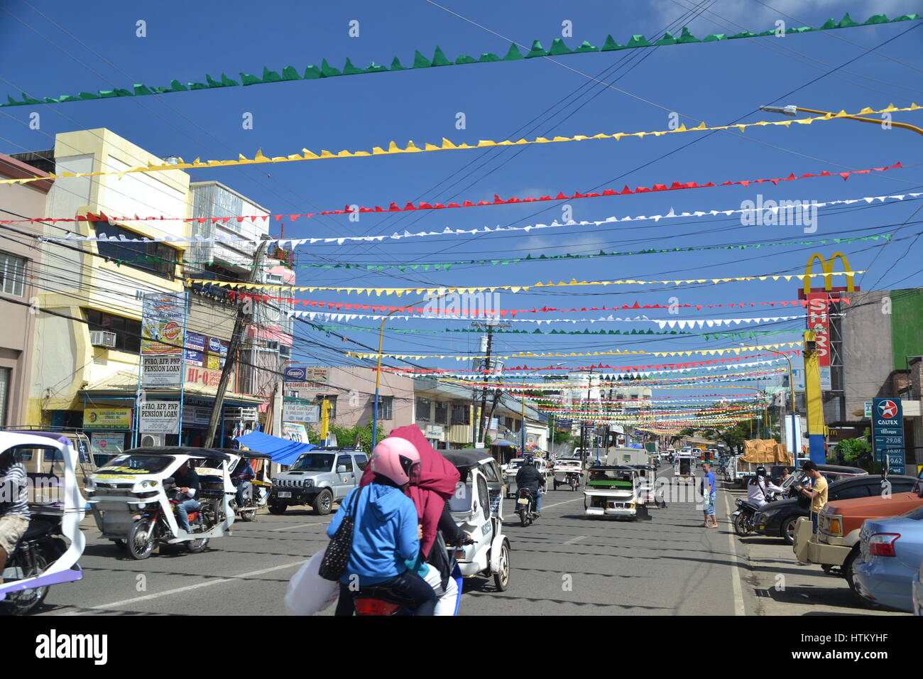 Street in Puerto Princesa, capital of Palawan island in Philippines is ...